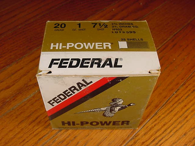 Box Of Federal Hi-Power 20 Gauge Number 7 1/2 Shot 20 Ga For Sale at ...