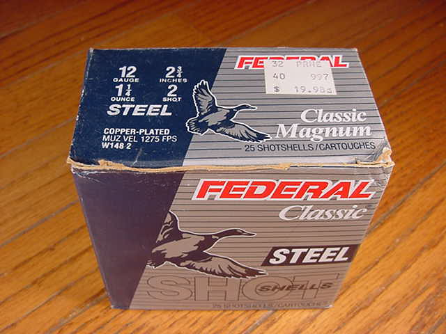 Pictures: Box of Federal Classic Magnum Steel 12 Gauge Copper-Plated ...