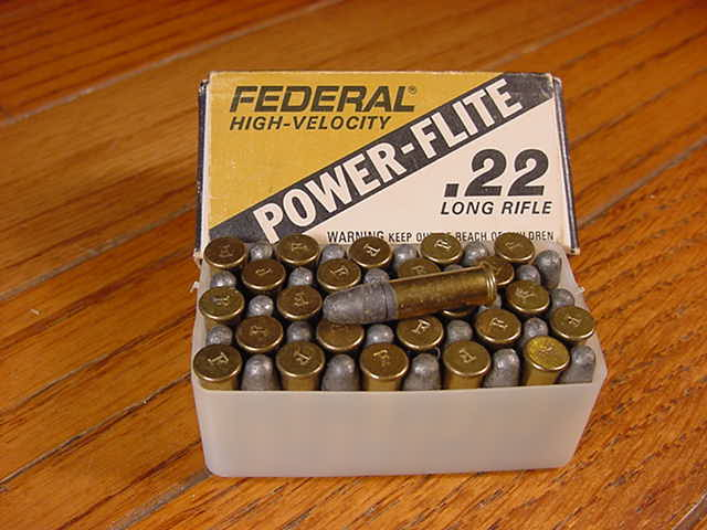 Pictures: Box Federal Power-Flite .22 Long Rifle Lead Solid Point .22 ...