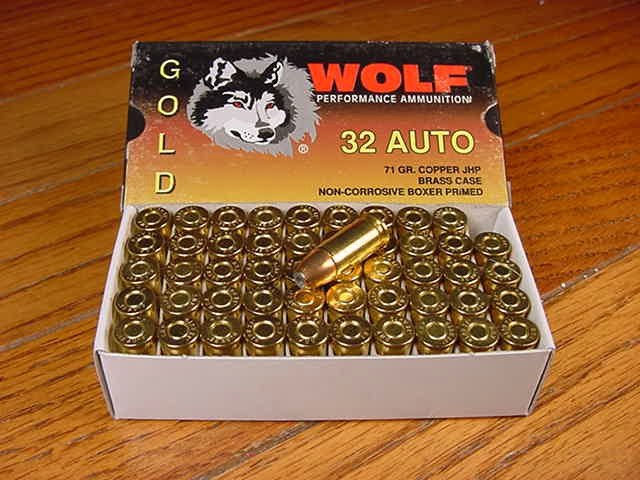 Box of Wolf Gold/PPU .32 Auto. Jacketed Hollow Point .32 Auto (7.65 ...