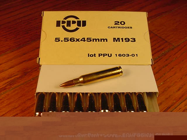 Box of PPU M193 5.56X45mm Full Metal Jacket 5.56mm NATO 17110651 ...