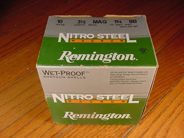 Box of Remington Nitro Steel Magnum 10 Gauge 3 1/2 Inch Number BB Steel ...