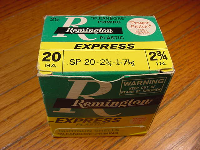 Pictures: Partial Box of Remington Express Power Piston 20 Gauge Number ...