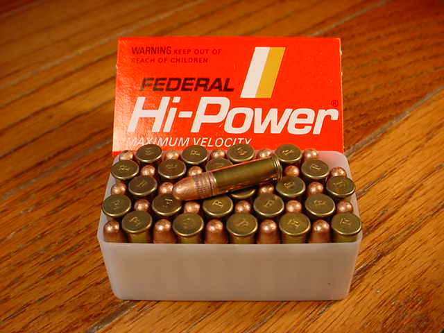Box of Federal Hi-Power .22 Long Rifle Plated Solid Point .22 LR ...