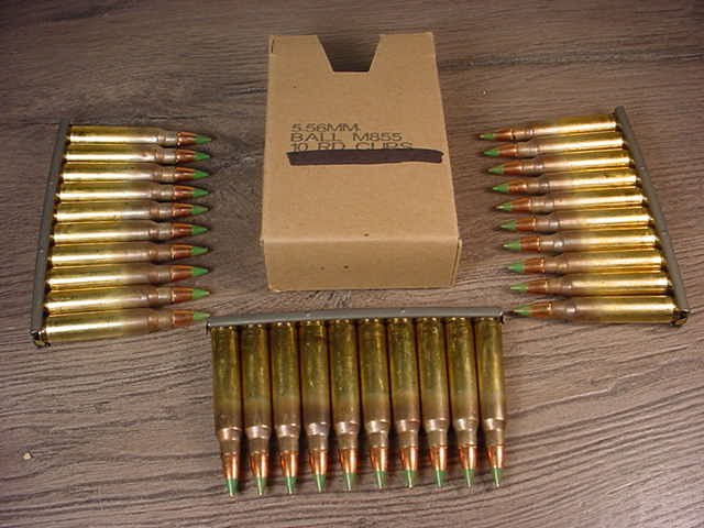 US Government Issue 30 Round Sleeve of USGI 5.56mm Penetrator Green Tip ...