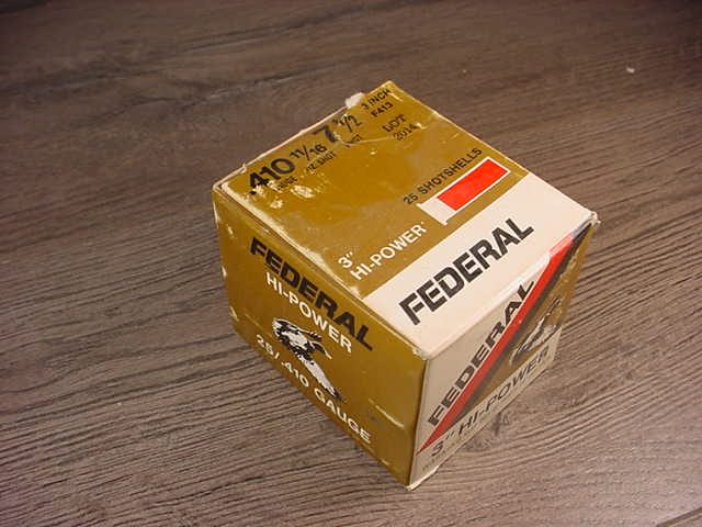 Box of Federal Hi-Power .410 Gauge 3 Inch Magnum Number 7 1/2 Shot ...