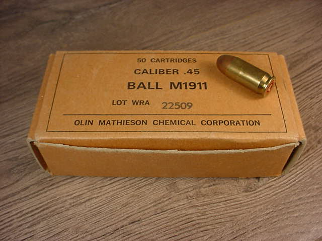US Government Issue Box of USGI/WRA Olin Mathieson Ball Caliber .45 ...