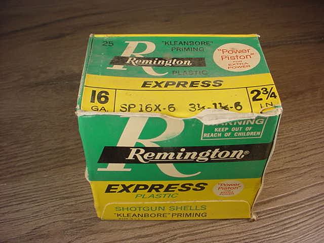 Box of Remington Express Power Piston 16 Gauge Number 6 Shot 17256097 ...