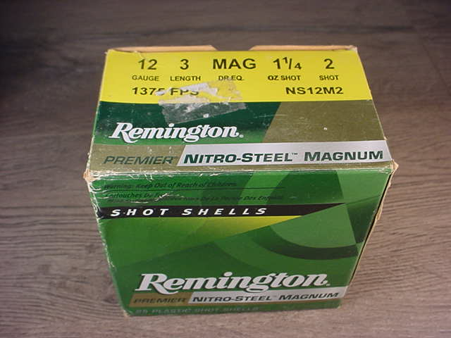 Box of Remington Premier Nitro Steel Magnum 12 Gauge 3 Inch Number 2 ...