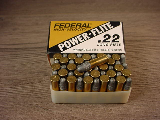 Box Federal Power-Flite .22 Long Rifle Lead Solid Point .22 LR 17273444 ...