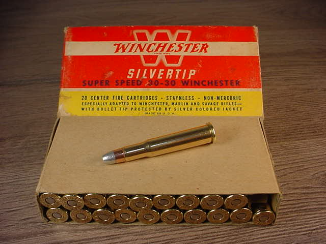 Box of Winchester Super Speed "Silvertip" .30-30 Win. Semi-Jacketed ...