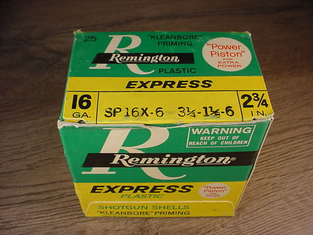 Box of Remington Express Power Piston 16 Gauge Number 6 Shot 17279989 ...