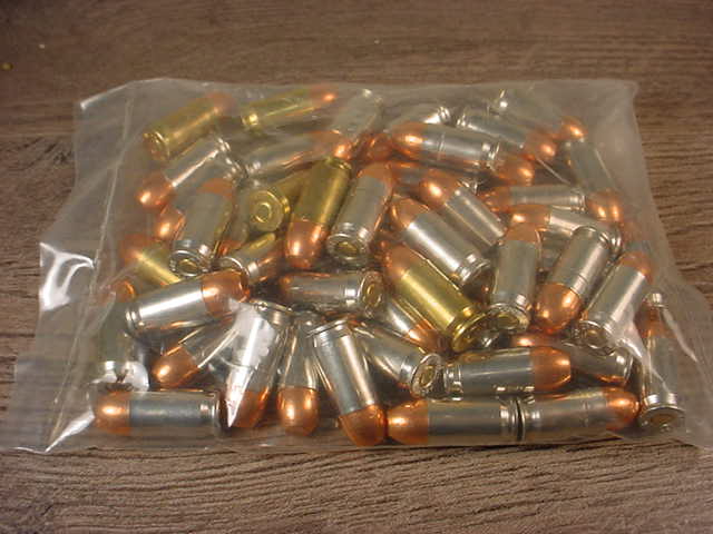 50 Rounds of Reloaded .380 Auto. Plated Round Nose Flat Point .380 ACP ...