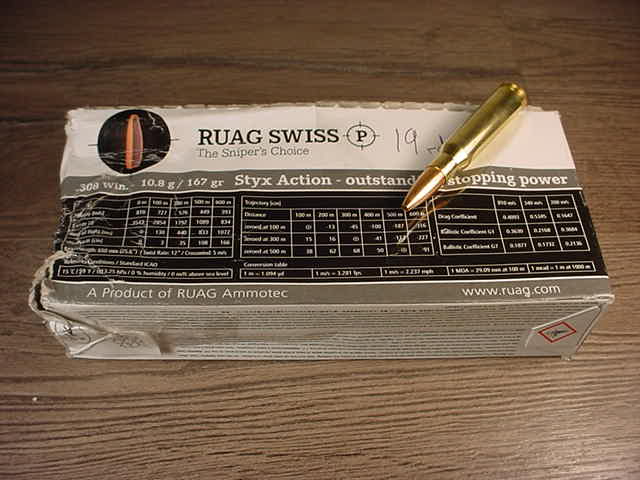 Partial Box of RUAG Swiss Styx Action The Sniper`s Choice .308 Win ...