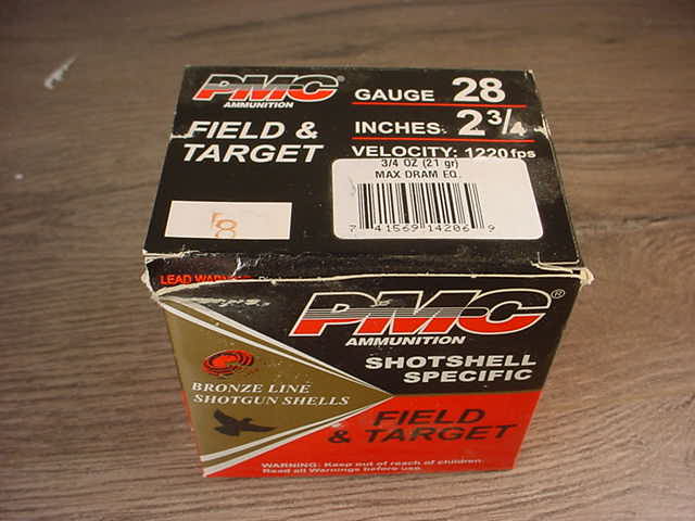 FIE Firearms Box of PMC Bronze Field & Target 28 Gauge Number 8 Shot ...