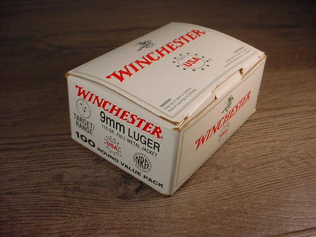 Value Pack Box (100 Rounds) of Winchester TARGET 9mm Luger Full Metal ...