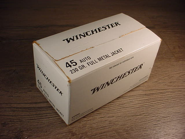 100 Round Value Pack of Winchester .45 Auto. Full Metal Jacket .45 ACP ...