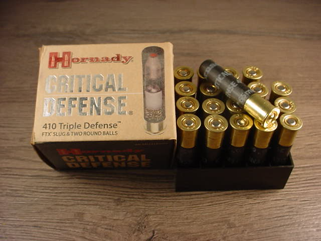 Box of Hornady Critical Triple Defense FTX .410 Gauge Slug & Two Round ...