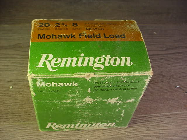 Partial Box of Remington Mohawk Field Load 20 Gauge Number 8 Shot ...