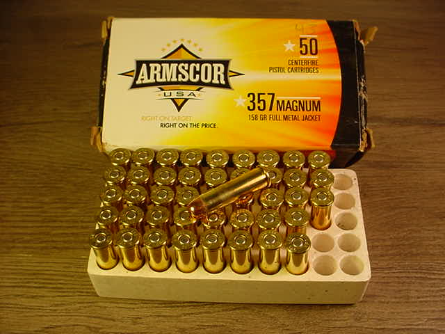 Partial Box of Armscor .357 Magnum Full Metal Jacket Round Nose Flat ...