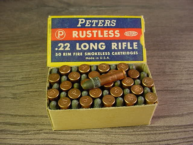 Peters Cartridge Company Box of Peters Rustless .22 Long Rifle Lead ...