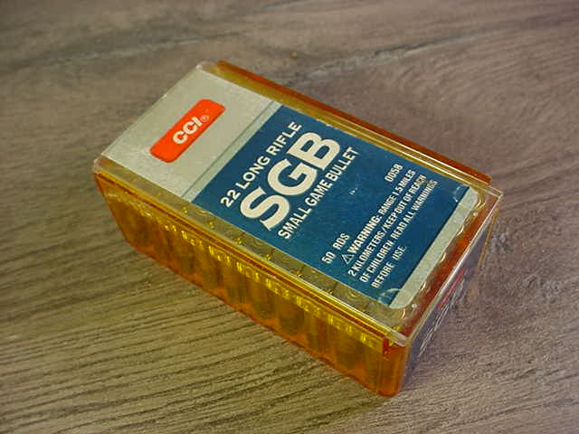 CCI Ammunition Box of CCI SGB (Small Game Bullet) .22 Long Rifle Lead ...