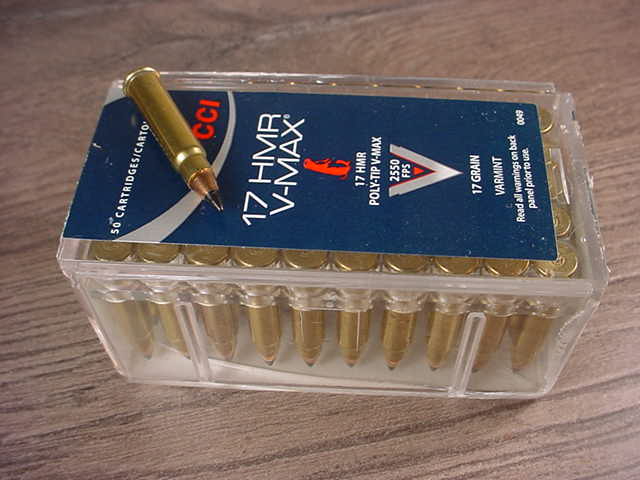 Box of Hornady Varmint V-Max .17 HMR Jacketed Polymer Tipped Hollow ...