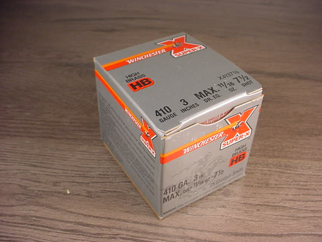 Box of Winchester Super-X HB .410 Gauge 3 Inch Magnum Number 7 1/2 Shot ...