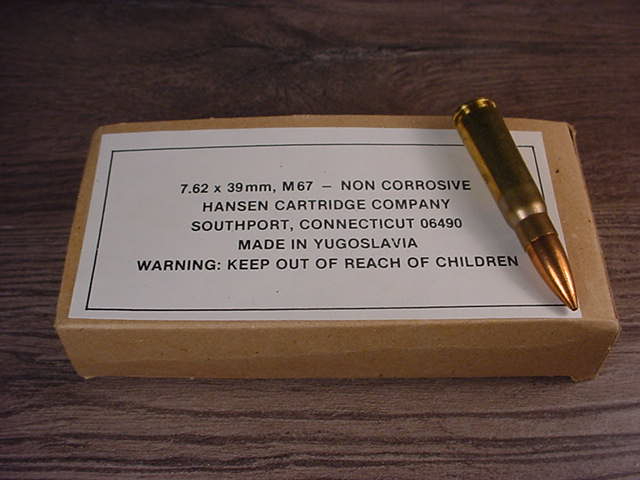 Box of Hansen/Yugoslavian M67 7.62X39mm Full Metal Jacket 17373015 ...
