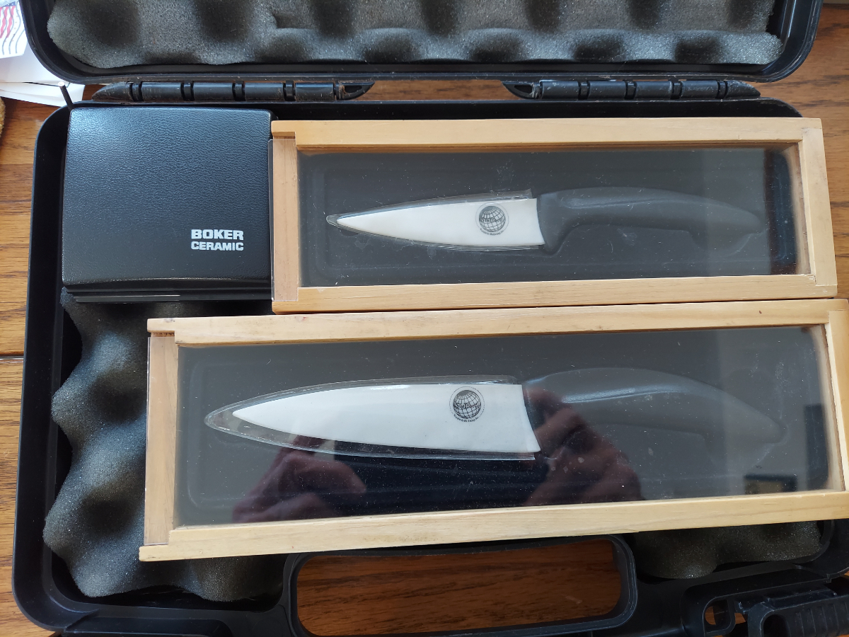 BOKER CERAMIC &STAFFORD THIS IS A BOKER CERAMIC FOLDER AND A 31/2AND ...