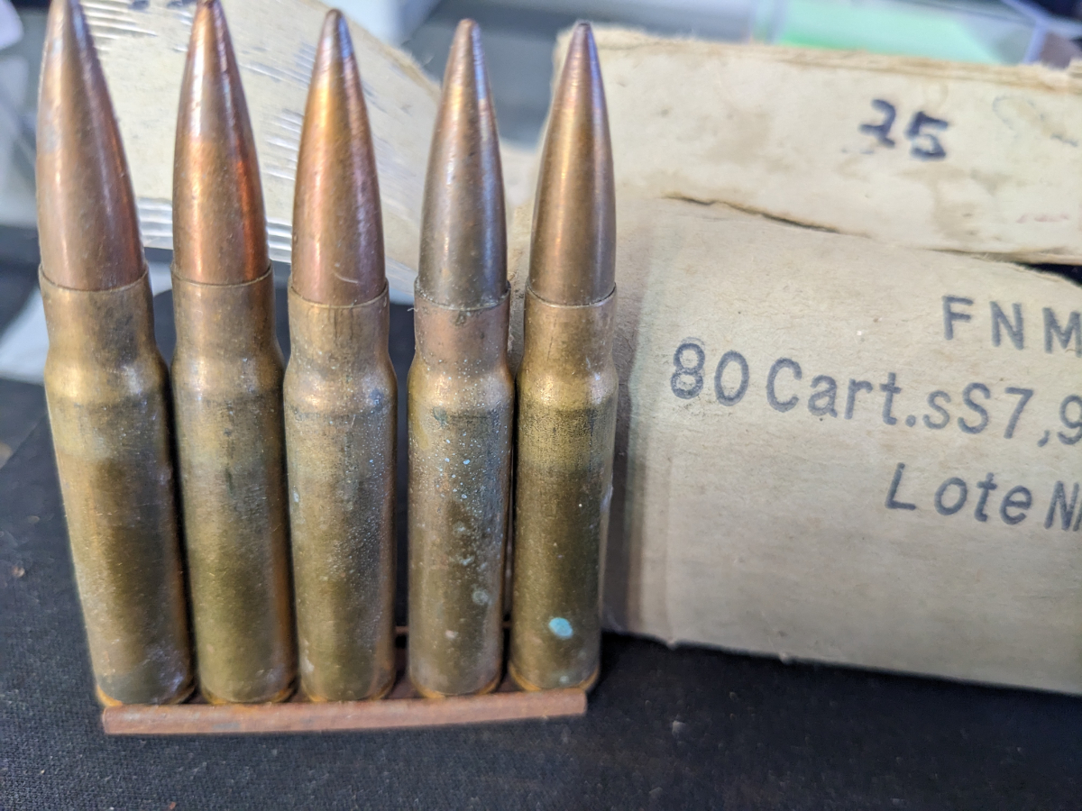 FN Lote Nc,3-62 Shells are in good shape some rust on the strip There ...