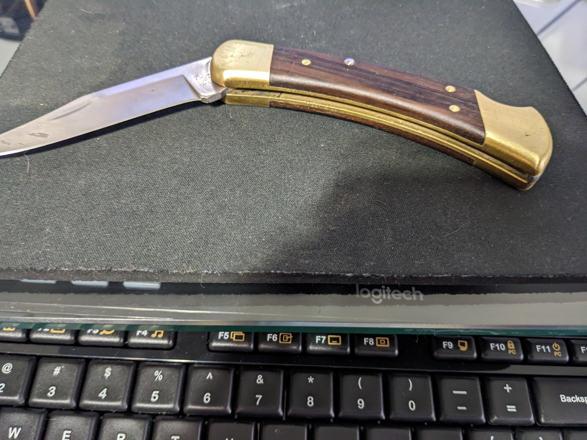 Buck folder 110 Buck brass floder model 110 used a little by me with ...