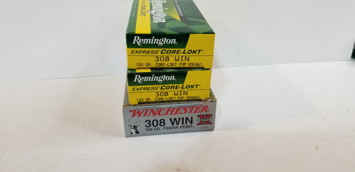 REMINGTON 30 CORE LOCK 2 FULL BOXES + 1 BOX OF WINCHESTER 308 TOTAL OF ...
