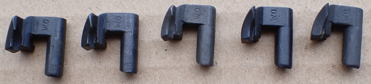 QUALITY HARDWARE M1 CARBINE EXTRACTORS, FIVE(5), MARKED "W. Q." ON FLAT ...