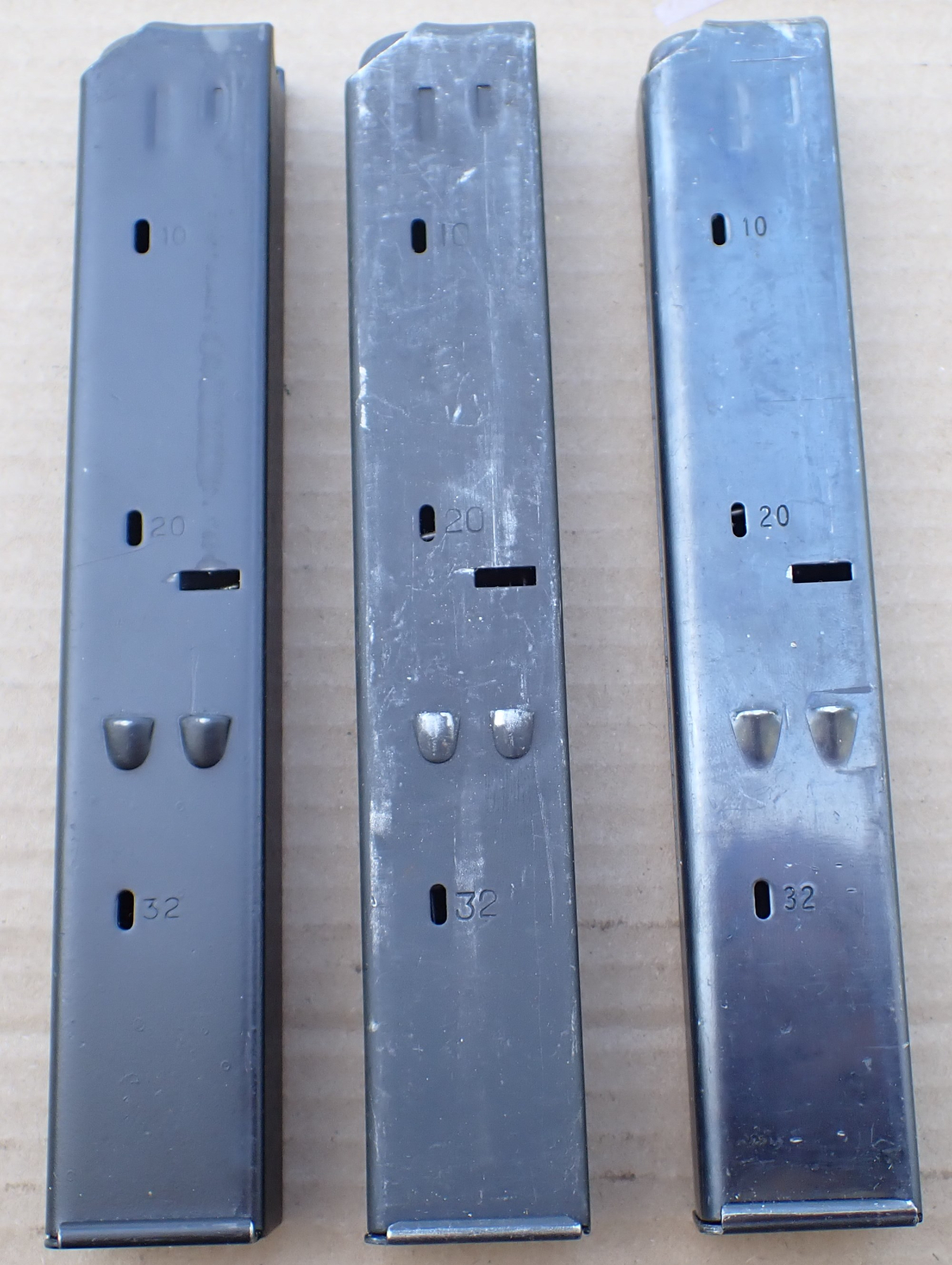 UZI MILITARY 32 ROUND MAGAZINES, THREE(3), USED, IMI MANUFACTURE ...