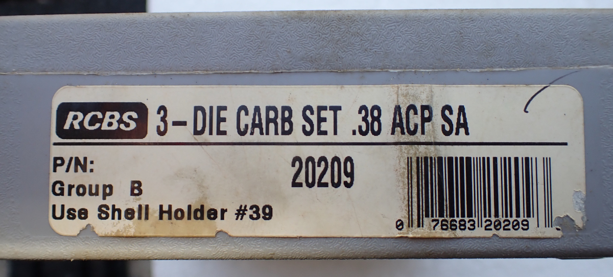 RCBS 38 AUTO/SUPER THREE DIE SET RELOADING DIES, USED BUT EXCELLENT ...