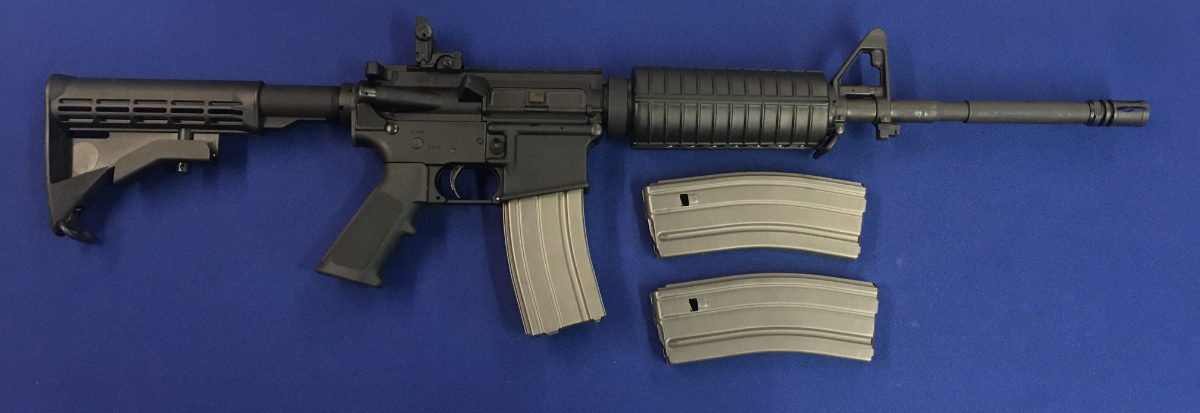 Colt CARBINE, COMES W/ 2 EXTRA MAGS AND FLIP UP REAR SIGHT, CHAMBERED ...