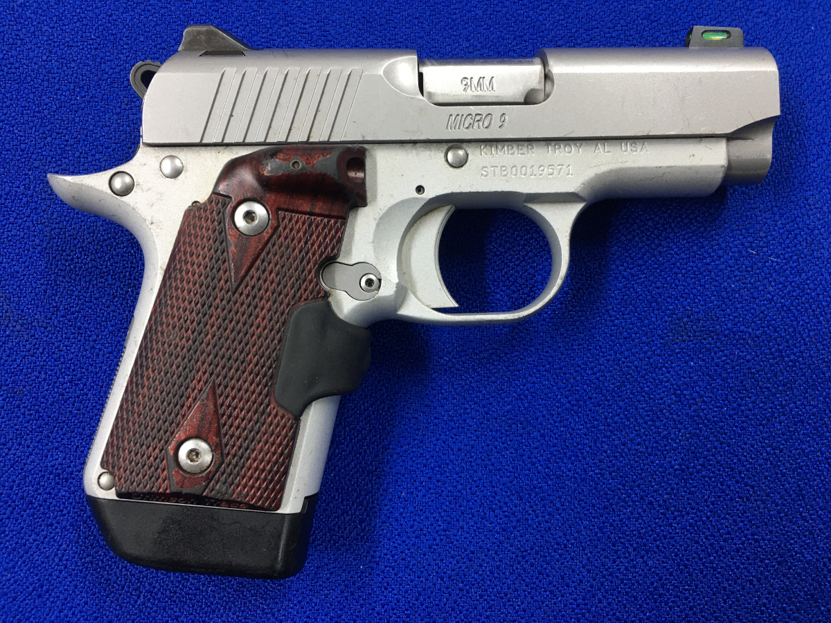 Kimber MICRO 9, W/ CRIMSON TRACE LASER GRIP & SOFT CASE, CHAMBERED IN ...
