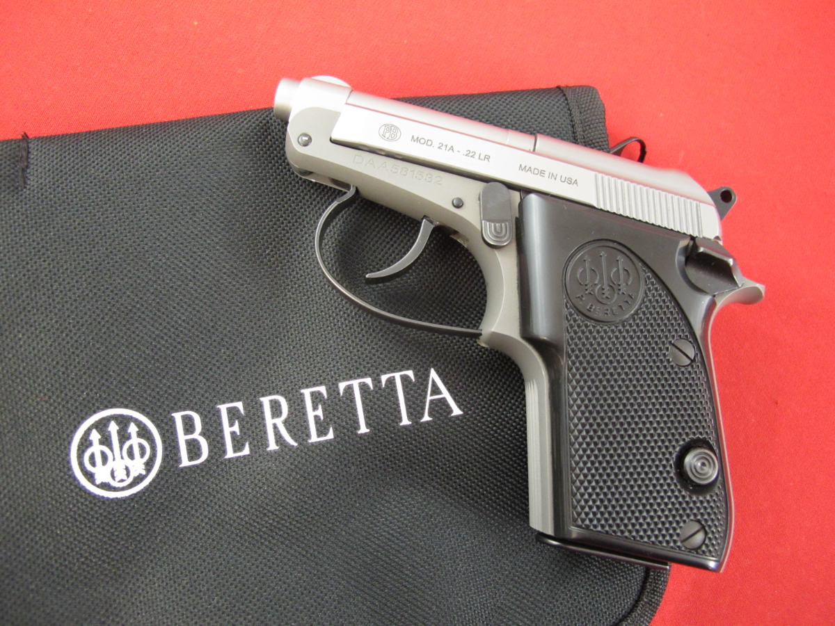 Beretta Model 21A 22LR, 2in Tip Up Barrel, Stainless, NO RESERVE .22 LR ...