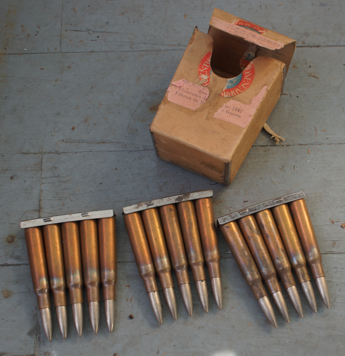 FMG 7x57 Mauser Ammo Ammunition Chile Surplus Military on Clips in Box ...