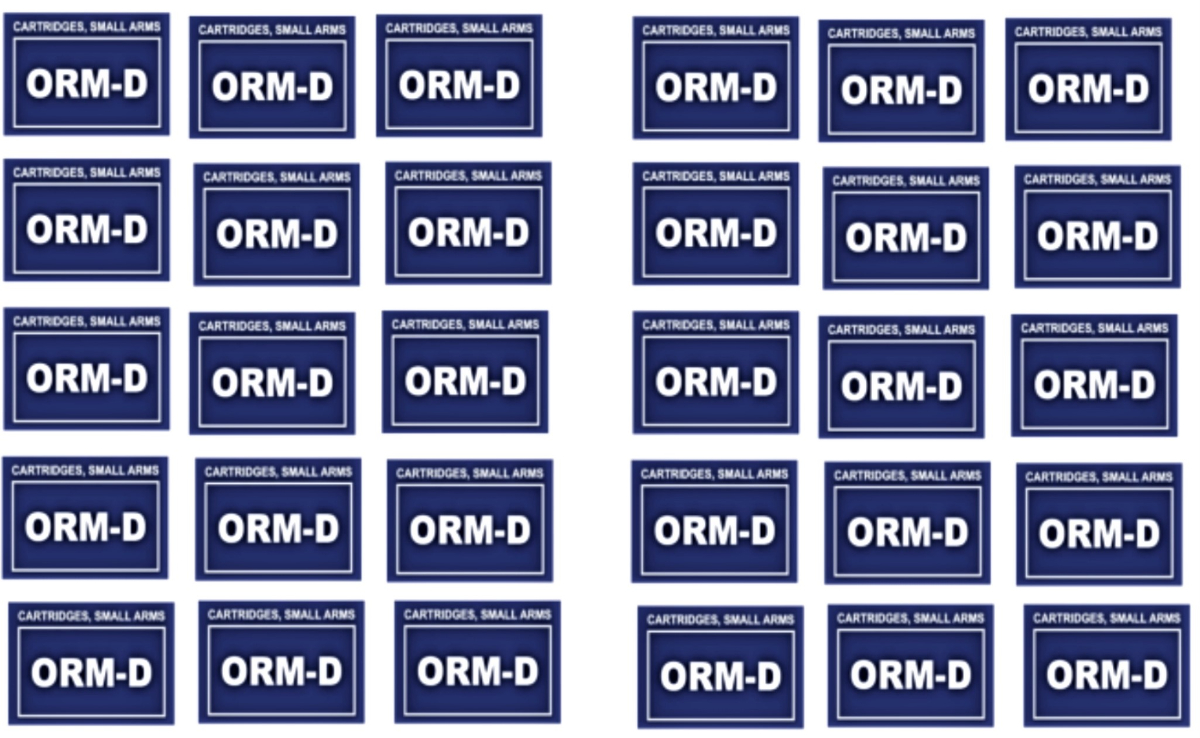 STI Guns Small Arms Cartridge Labels ORM-D ORM Stickers 2.5in X 2in Set ...