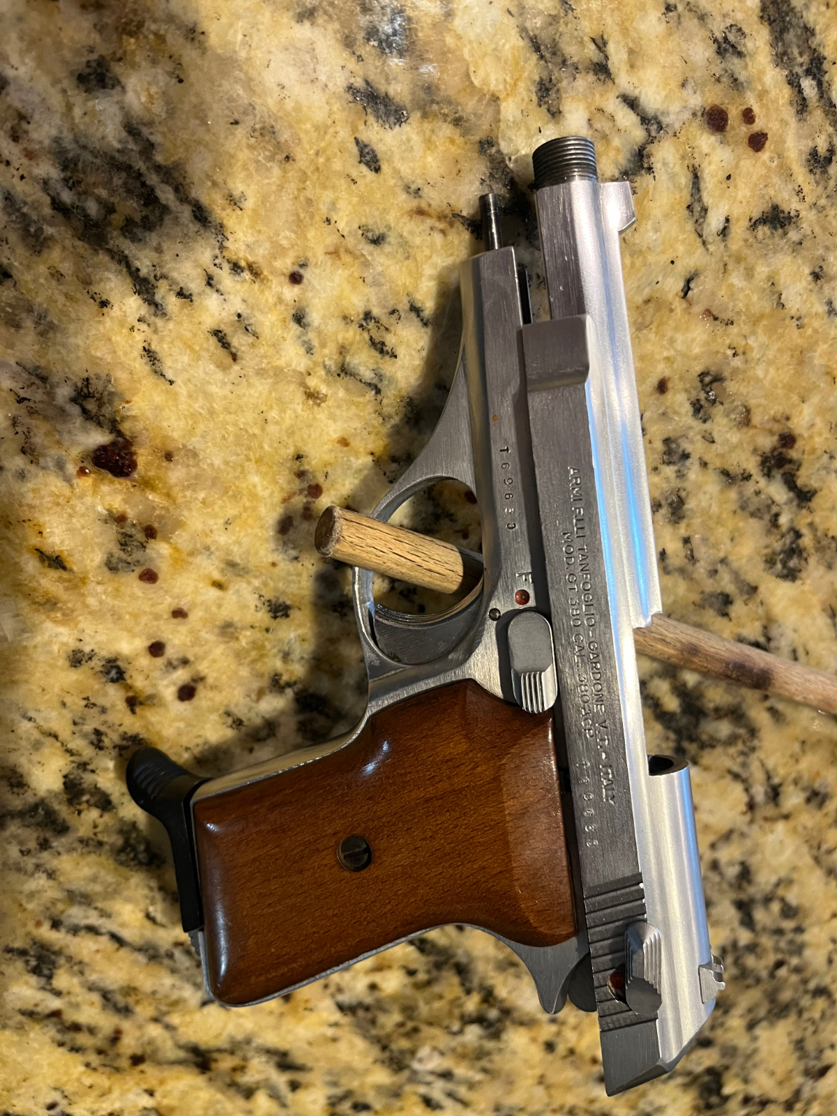 Stainless Model GT 380 Tangfoglio threaded barrel 1/2x28 .380 ACP ...