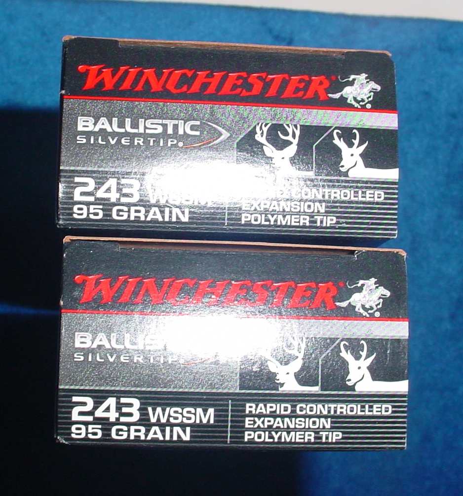 WINCHESTER 243 WSSM 95 GR BALLISTIC SILVERTIP AMMO 40 RDS .243 WSSM ...