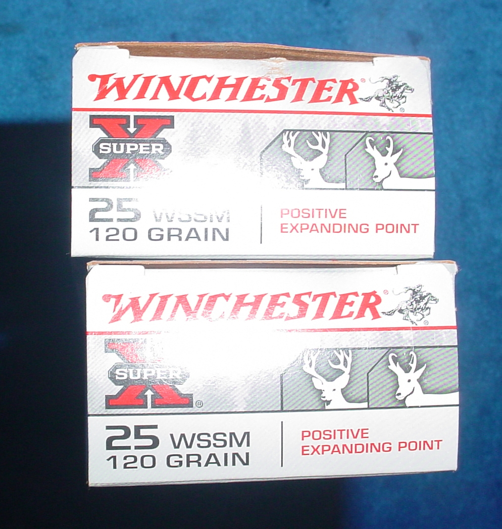 Winchester 25 WSSM 120 GR POSITIVE EXPANDING POINT AMMO 2 BOXES .25 ...