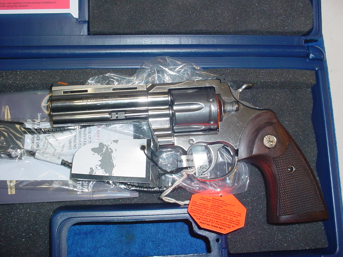 Colt PYTHON STAINLESS 357 MAGNUM 4 INCH REVOLVER .357 Magnum 17262830 ...