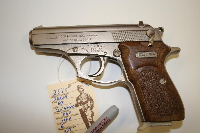 Bersa Model 83 In 380 Cal In Satin Nickel,Double Action,Six Shot,3 1/2 ...