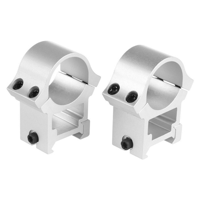 1" High See-Thru Matte Silver Weaver Style Rings 16718599 - GunAuction.com