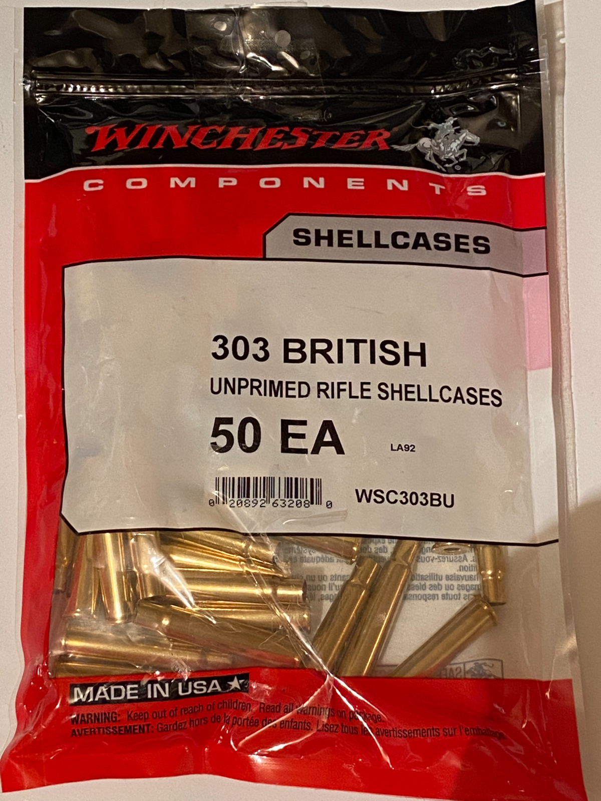 Winchester 1 bag of 50 Rounds of brand new 303 British brass for sale ...
