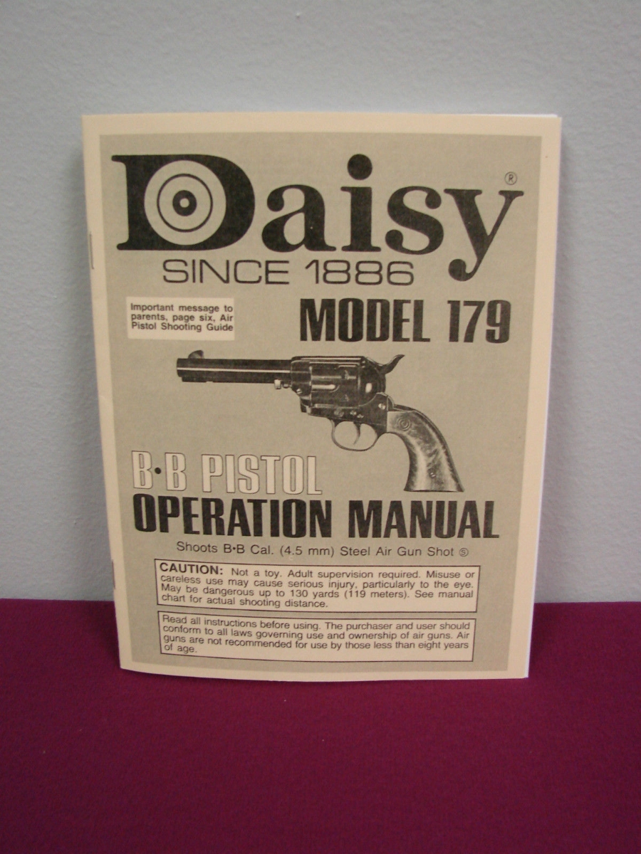 Daisy Model 179 BB Gun Operations Manual 17077342 - GunAuction.com