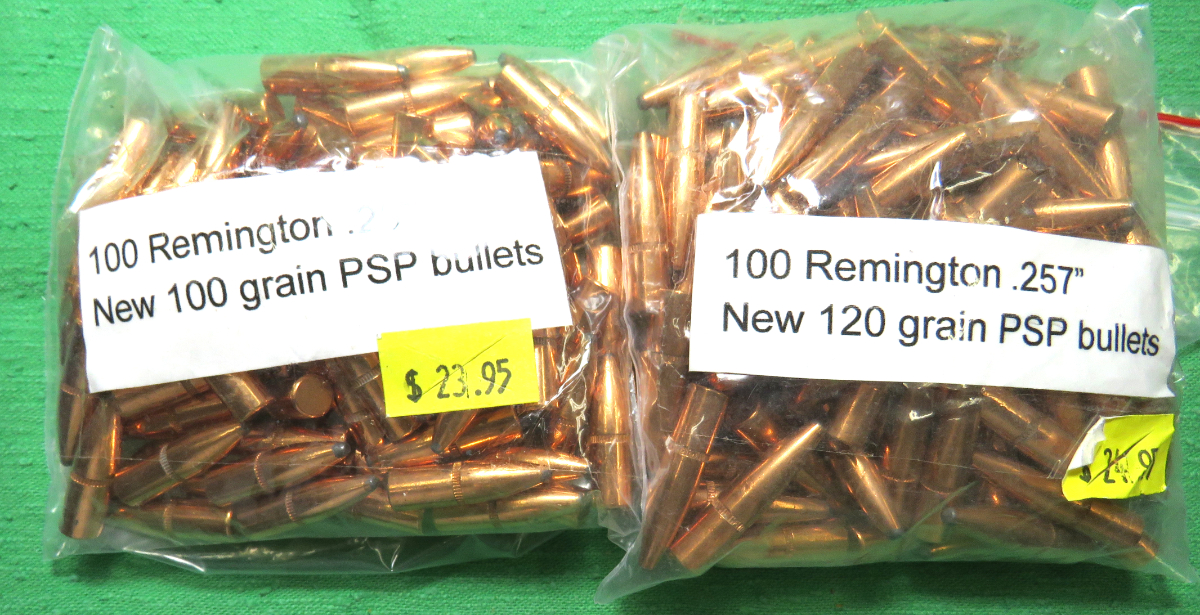 Remington 100 grain and 120 grain soft point .257" diameter bullets for ...